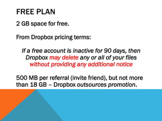 Dropbox pricing strategy | PPT