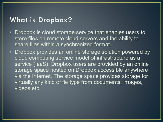 History and Features of Dropbox | PPT