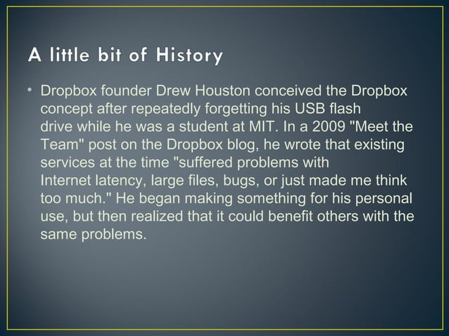History and Features of Dropbox | PPT