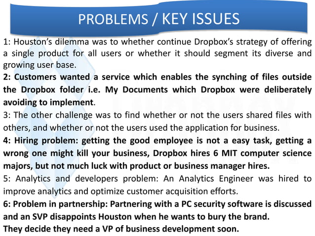 Drop box case study analysis | PPTX | Computer Software and Applications | Computing