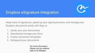 Dropbox e signature integration | PPT