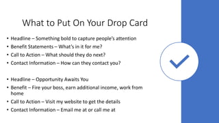 MLM Drop Cards Overview | PPTX
