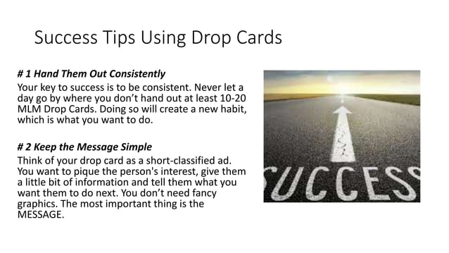 MLM Drop Cards Overview | PPTX