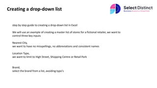 How to Create Drop Down Lists in Excel, step by step | PPTX