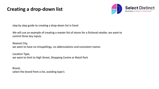 How to Create Drop Down Lists in Excel, step by step | PPTX