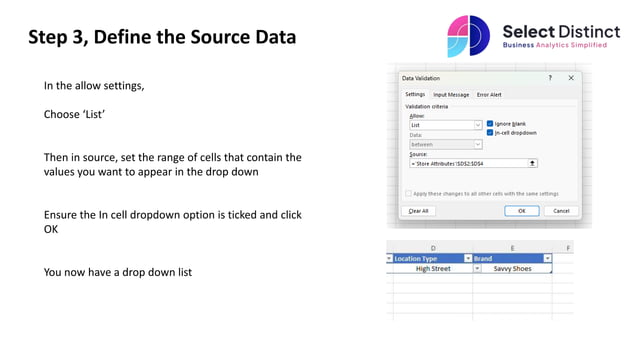 How to Create Drop Down Lists in Excel, step by step | PPTX