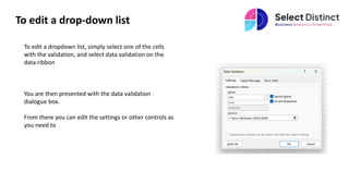 How to Create Drop Down Lists in Excel, step by step | PPTX