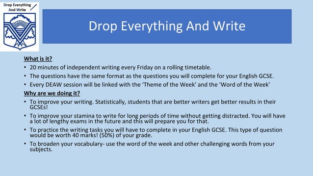 Drop everything and write spring term 2021 accessible | PDF