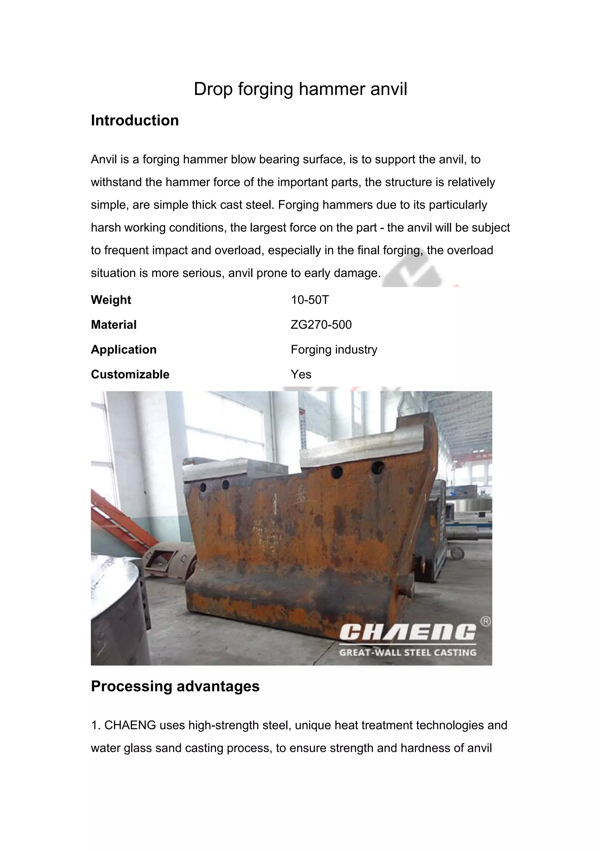 Drop forging hammer anvil block | PDF