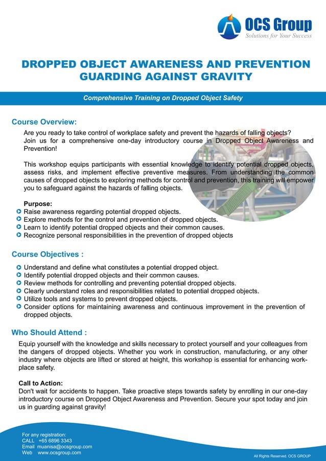 DROPPED OBJECT AWARENESS AND PREVENTION GUARDING AGAINST GRAVITY | PDF ...