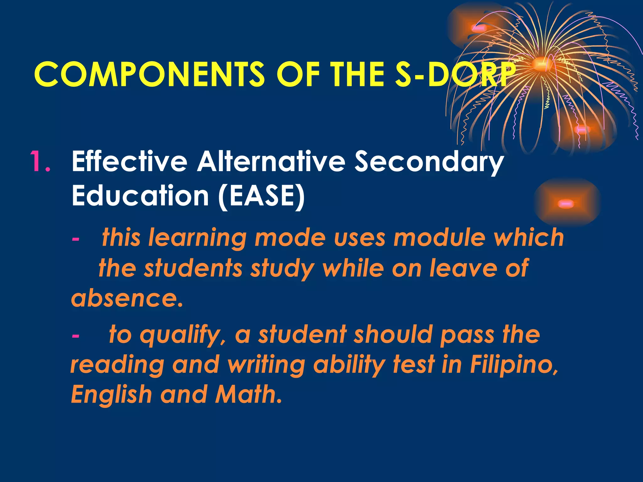 Dropout reduction program (dorp) | PPT