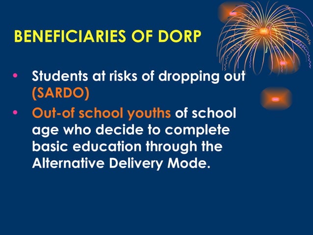 Dropout reduction program (dorp) | PPT