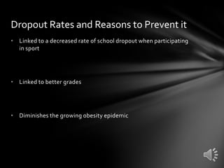 Dropouts in Youth Sports: Causes and Prevention Strategies | PPTX