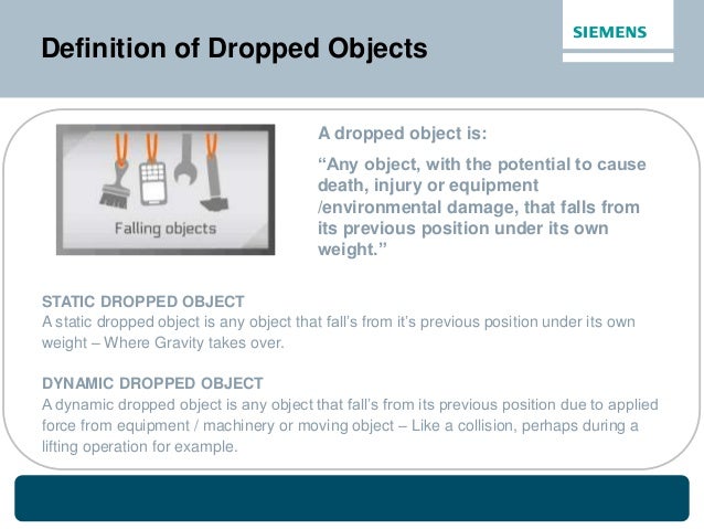 Dropped Objects Presentation - Aimed At Personnel Working In the Rene…