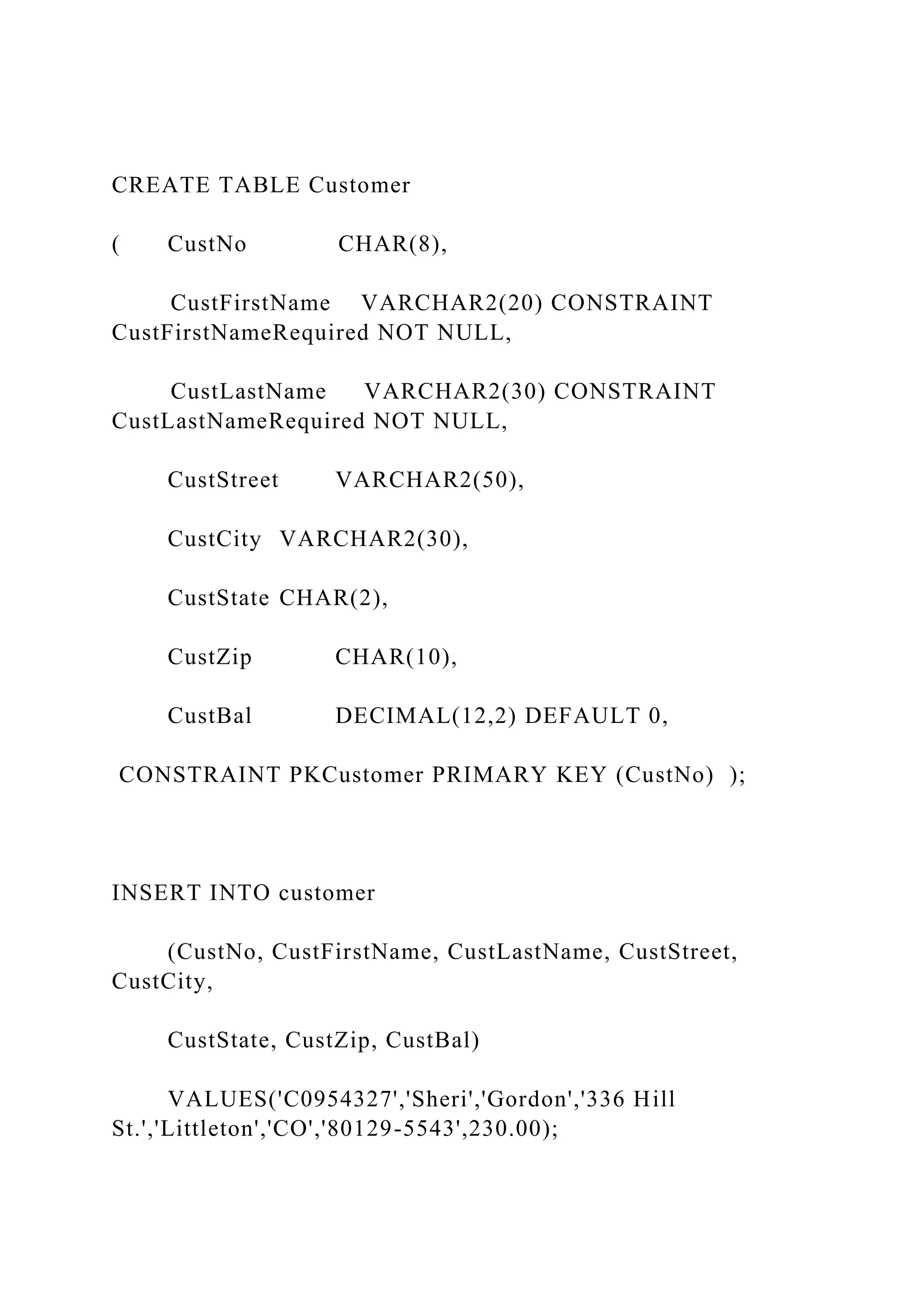 DROP TABLE ordline ;Drop TABLE OrderTBL ;DROP TABLE Customer.docx | Databases | Computer ...