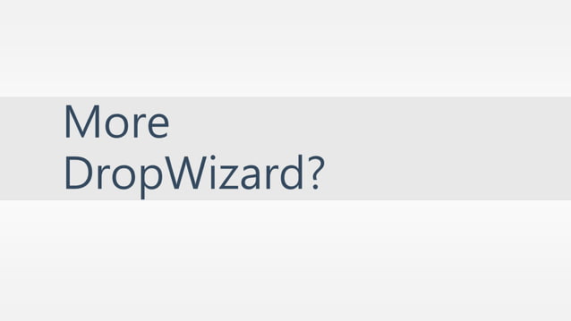 Dropwizard Introduction | PPT