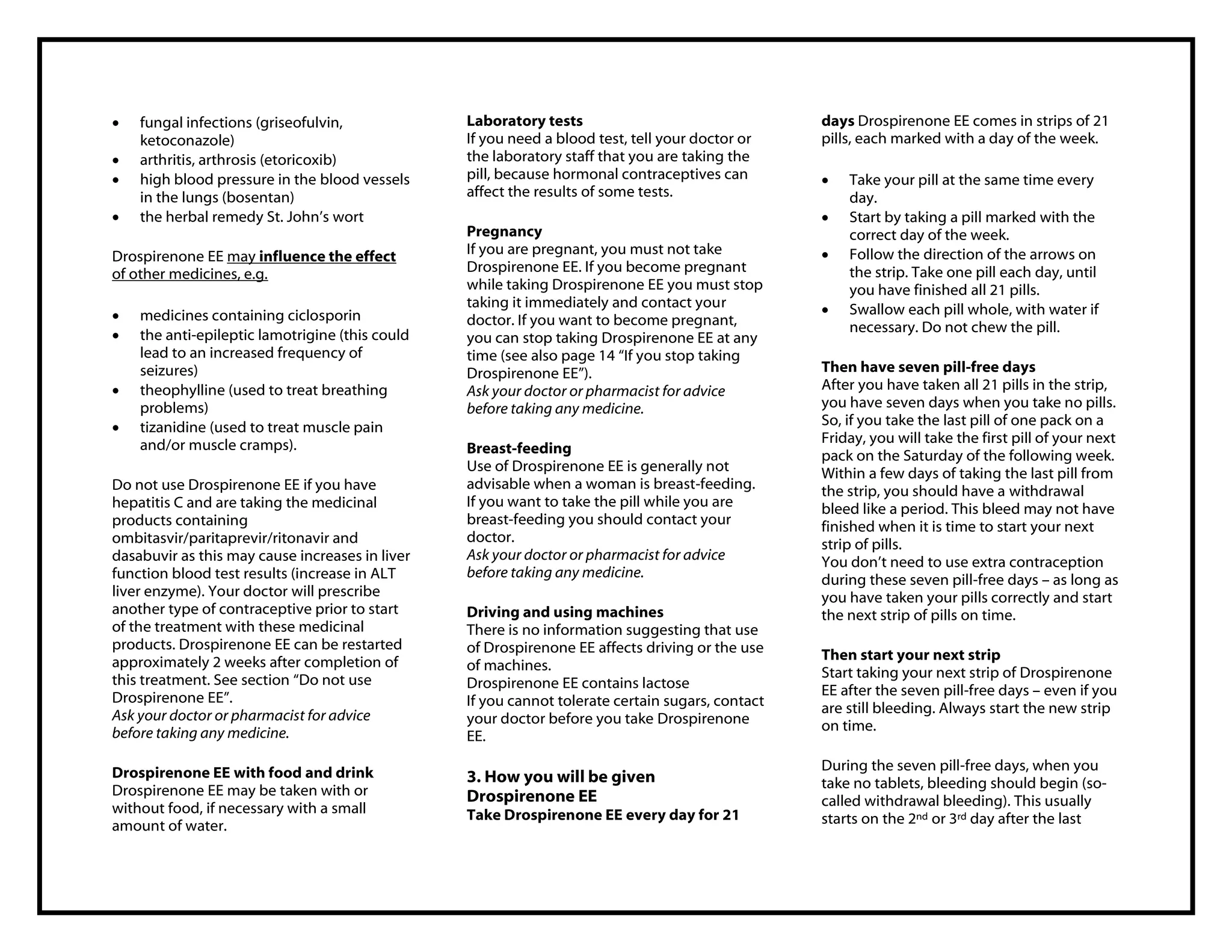 Drospirenone and ethinyl estradiol film coated tablets. pil, taj ...