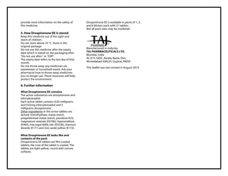 Drospirenone and ethinyl estradiol film coated tablets. pil, taj ...