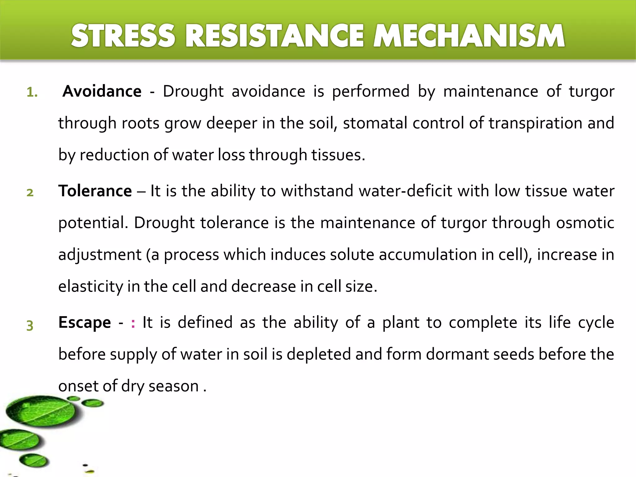 Abiotic stress responses in plants with special reference to drought | PPTX