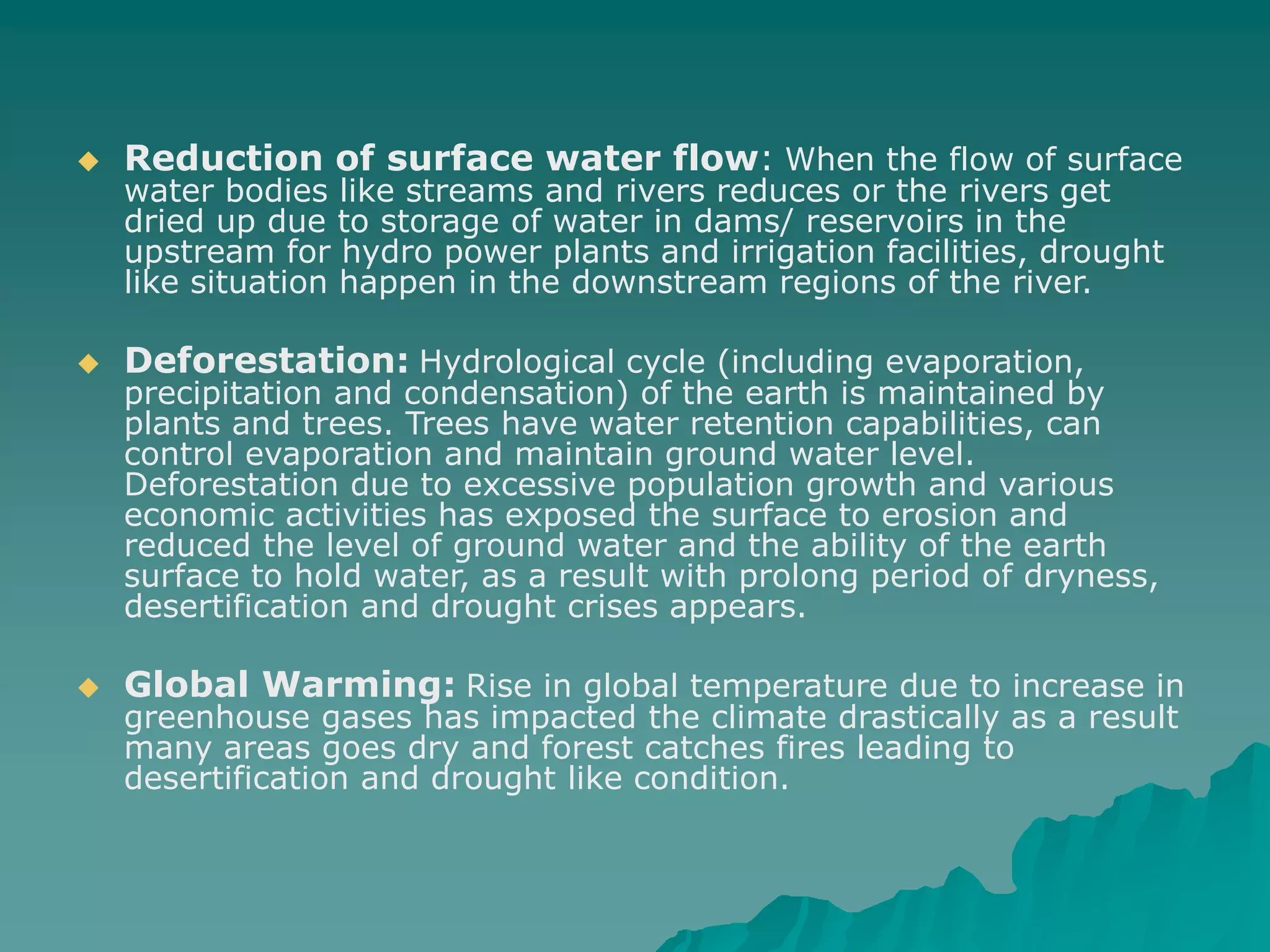 Drought & Desertification measures of mitigation ,Types of drought | PPT