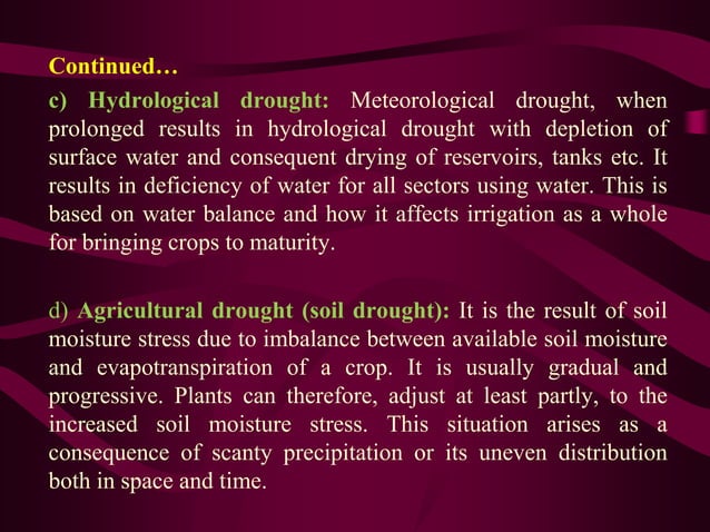 Lecture no. 5 Drought and its management | PPTX | Agriculture | Industries