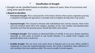 drought and its types and effect on crop production | PPTX