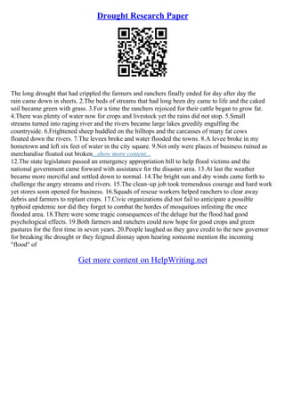 Drought Essay | PDF