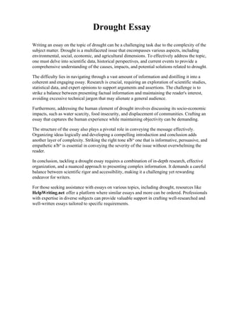 Drought Essay | PDF