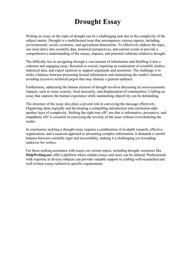 Drought Essay | PDF