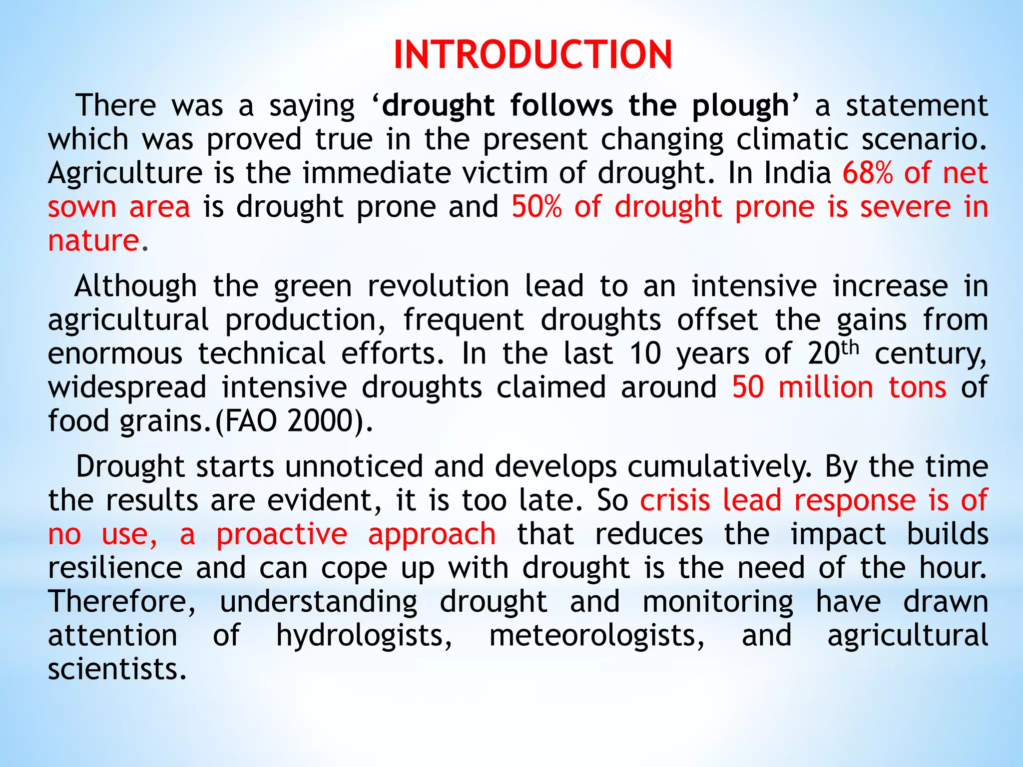 drought monitoring and management using remote sensing | PPTX