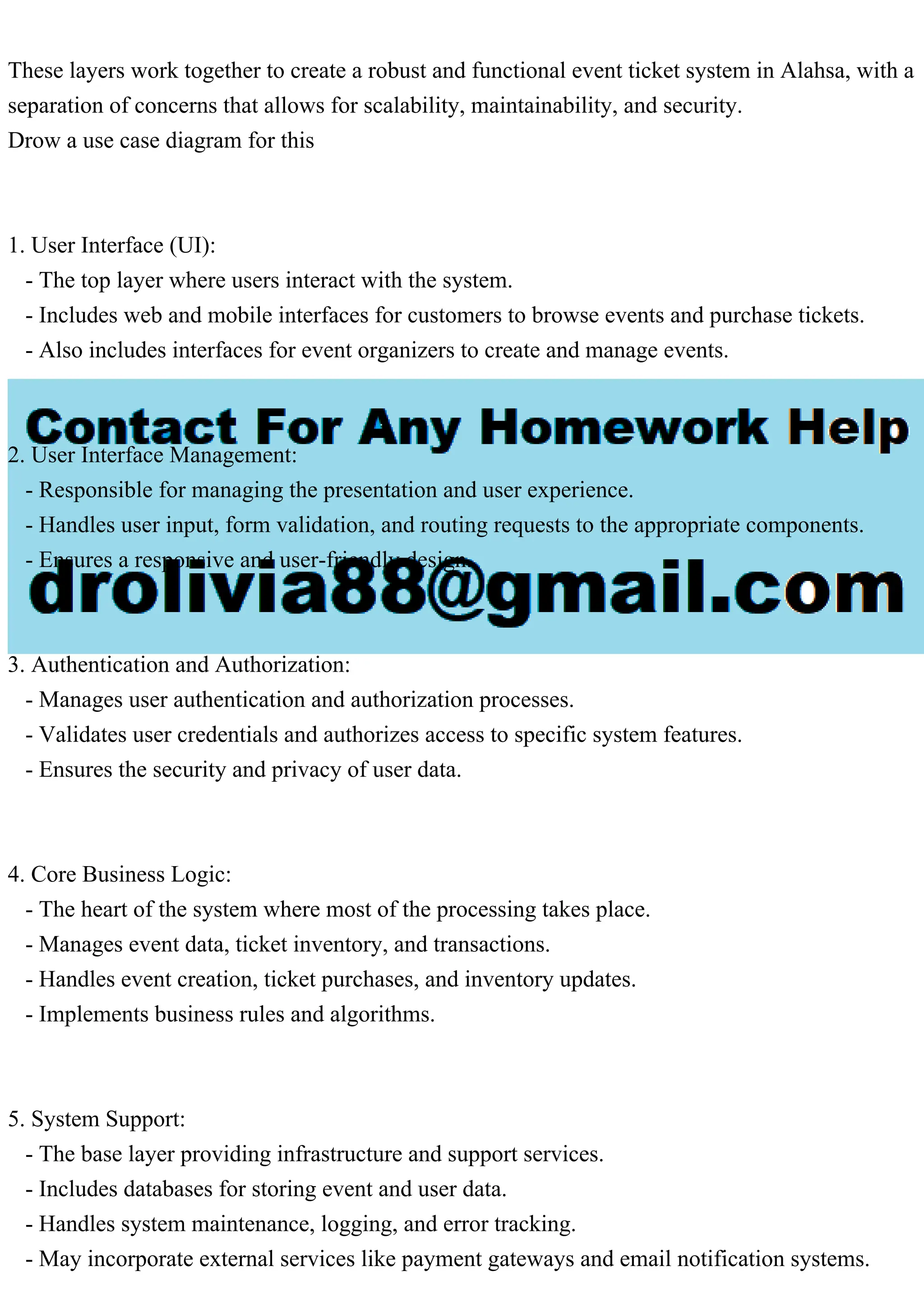 Drow a use case diagram for this 1. User Interface (UI) .pdf