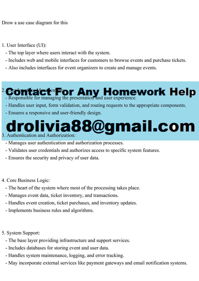 Drow a use case diagram for this 1. User Interface (UI) .pdf
