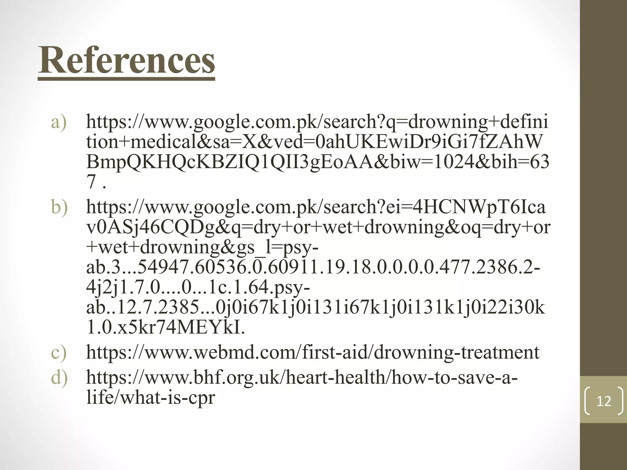 Drowning and CPR | PPTX