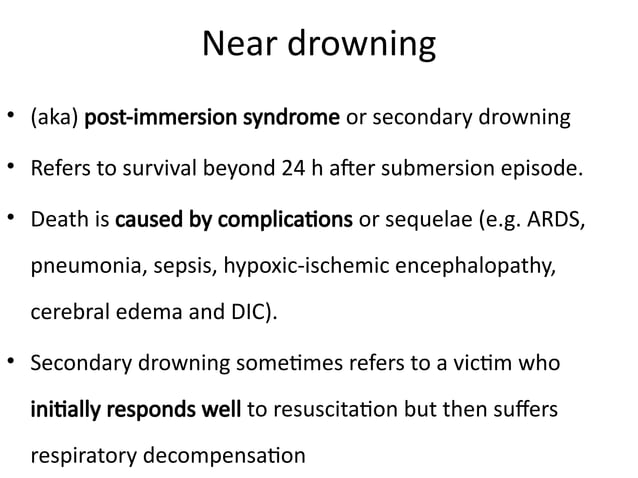 Drowning. (fresh water / seawater )pptx | PPT