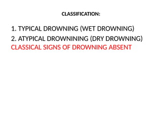 Asphyxia:drowning and its medicolegal aspects | PPTX