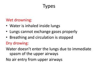 first aid management of patient with drowning | PPTX