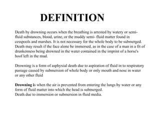 Drowning and drowning mechanism and patho physiology | PPTX