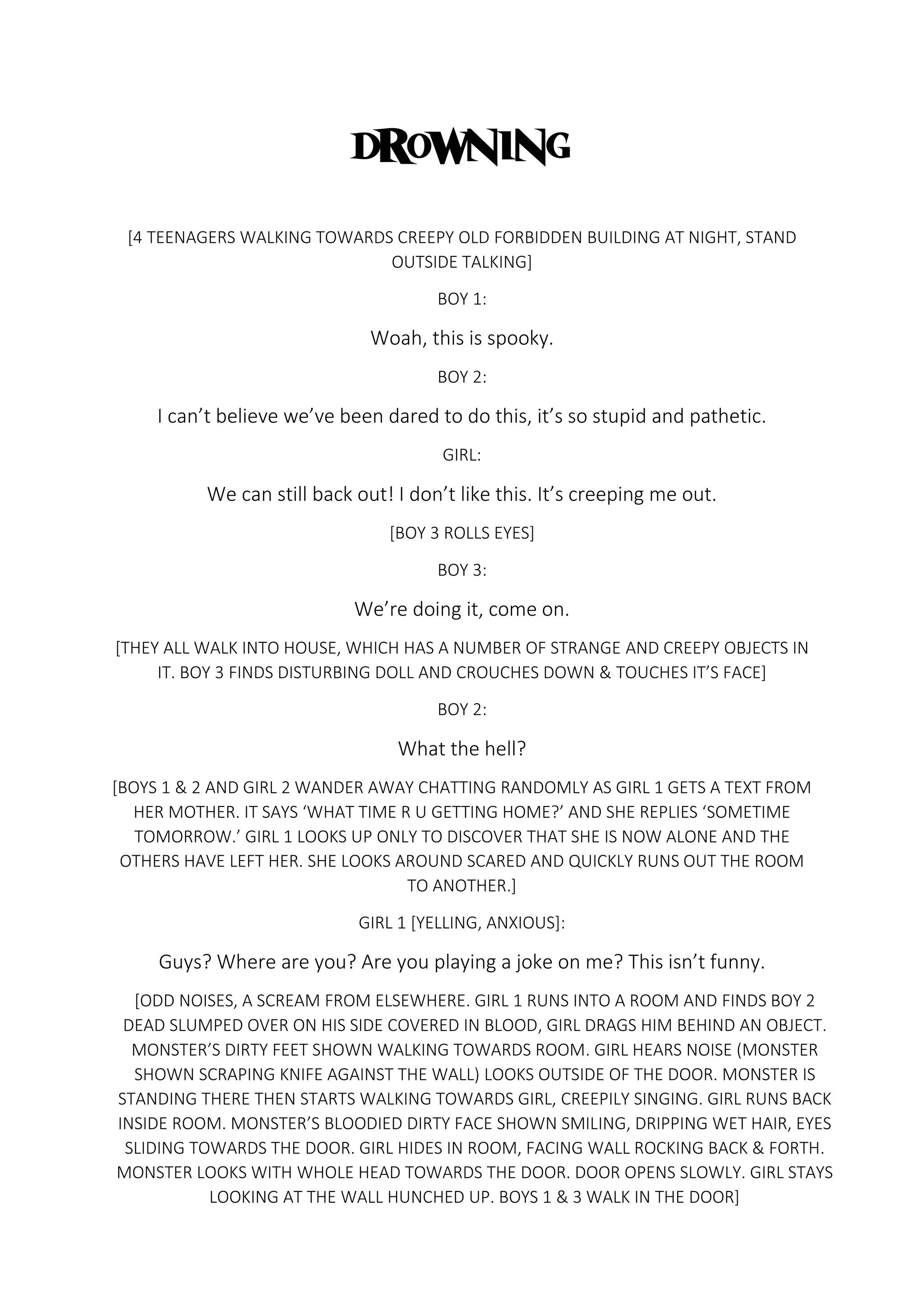 Drowning script | PDF