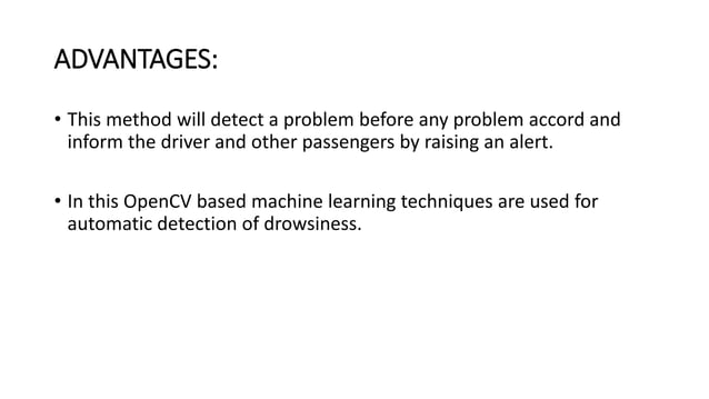 Drowsiness Detection Using Machine Learning 1 Pptx
