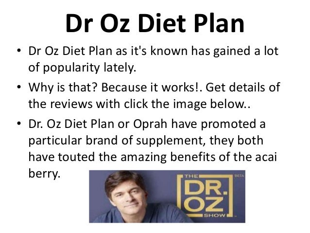 Dr Oz Diet Plan