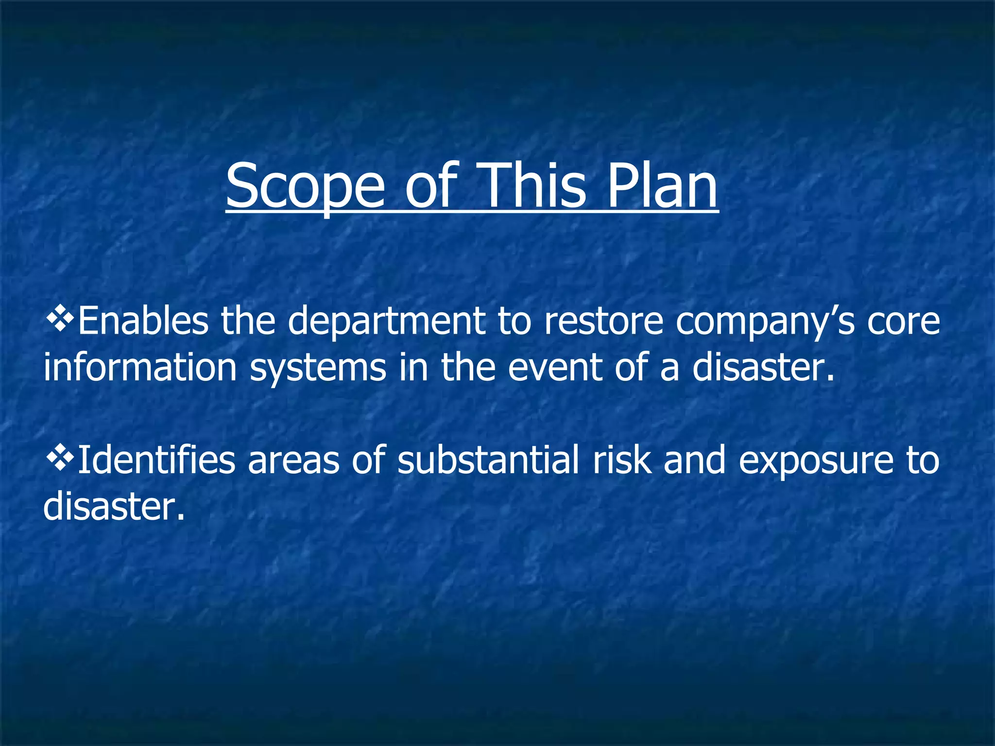 Disaster Recovery Plan for IT | PPT