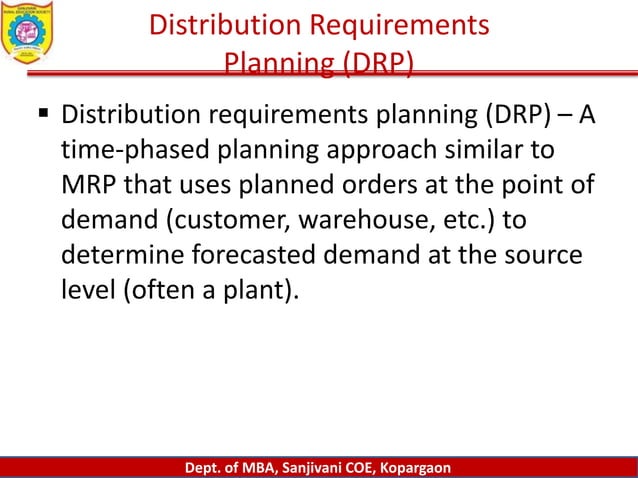 OPERATIONS MANAGEMENT Distribution Requirements Planning, MRP-II | PPTX ...