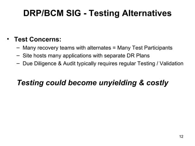 Drp Bcp Testing Alternatives | PPT