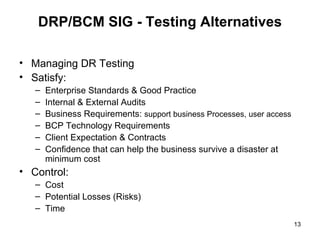 Drp Bcp Testing Alternatives | PPT