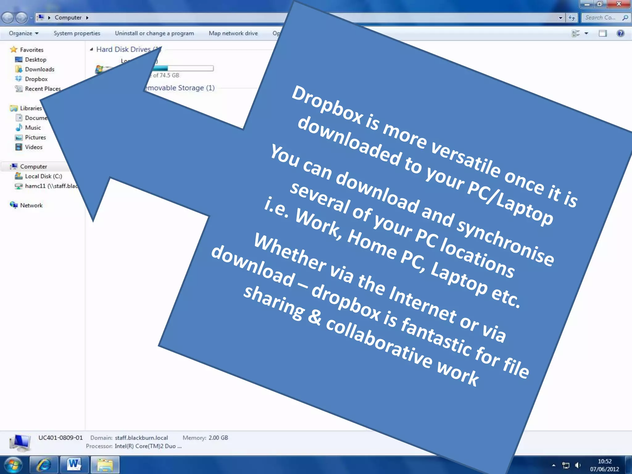 Dropbox presentation | PPTX | Computing | Technology & Computing