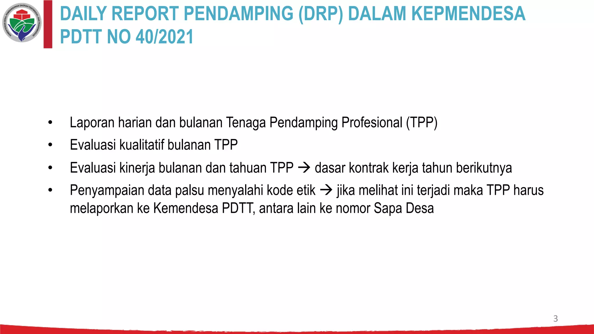 DRP - Daily Report Sebagai BIG Data Pendamping Desa | PDF