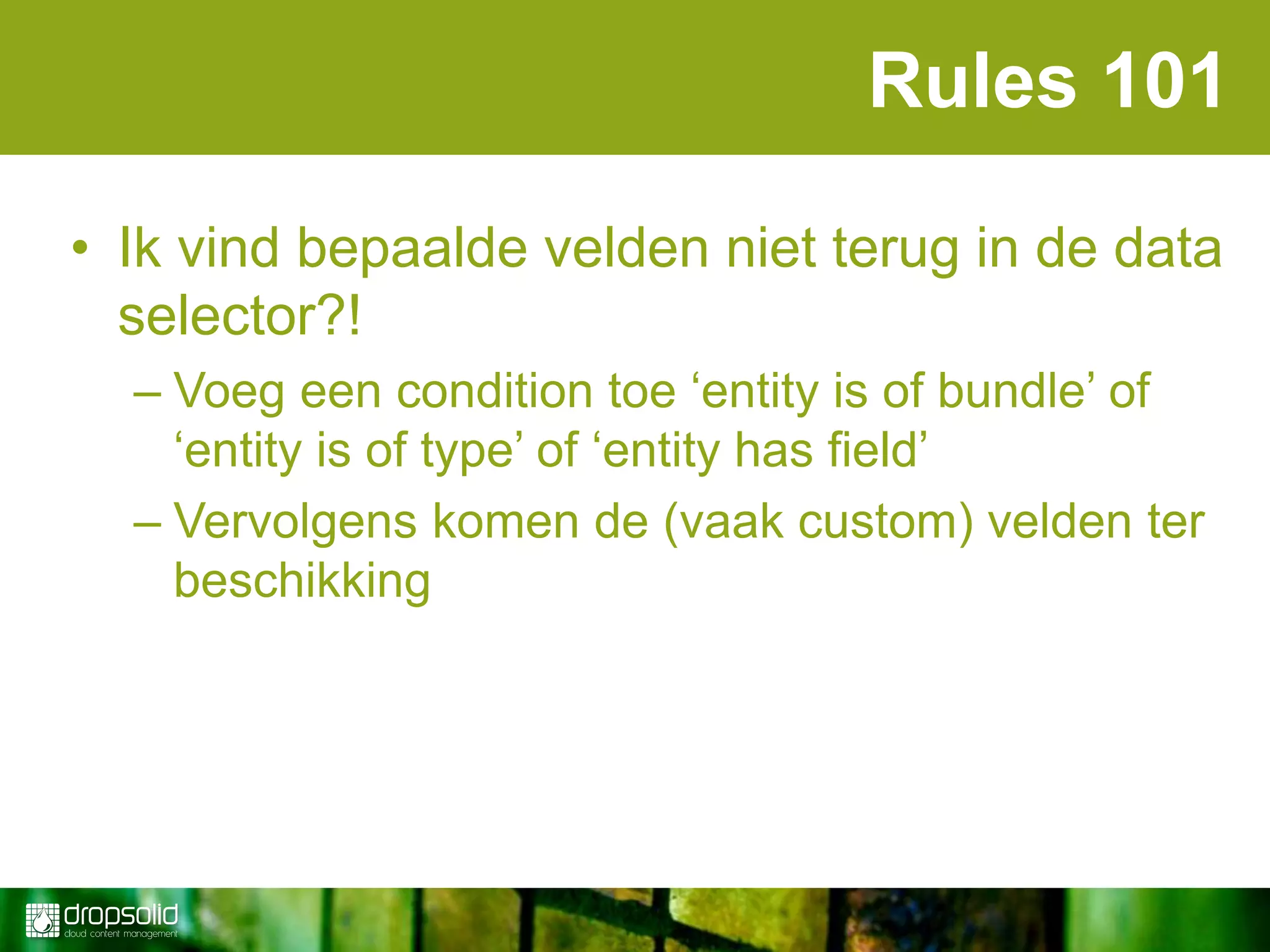 de Rules module van Drupal | PPTX