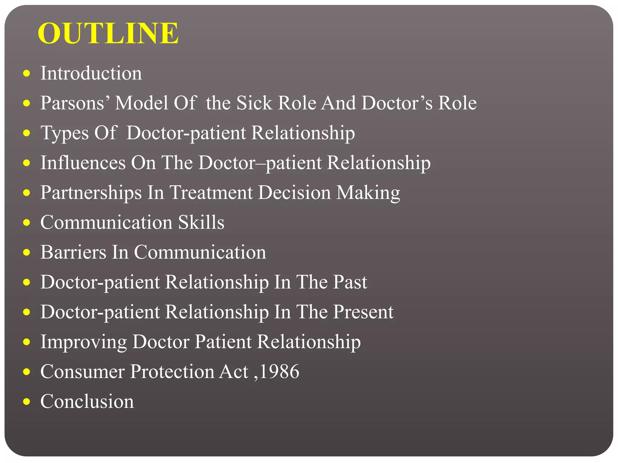 Doctor Patient Relationship | PPTX