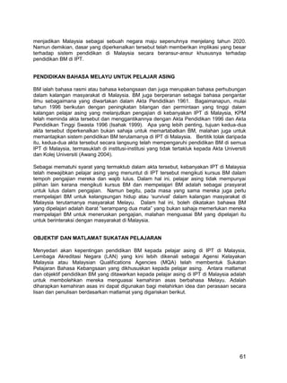 kerangka pengajaran bm | PDF