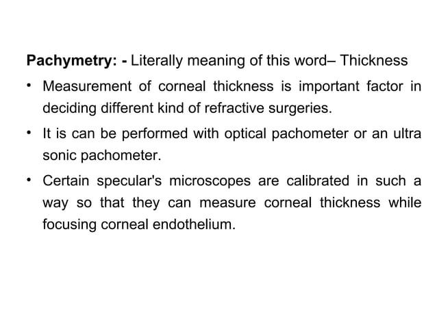 pachymetry confocal microscopy cornea ophthalmology diagnostics | PPT ...